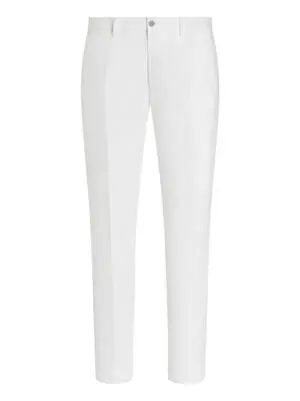 Dolce & Gabbana Regular Fit Linen Pants - White