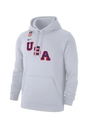 Nike Quinn Hughes Usa Club Fleece Hockey Pullover Hoodie - White