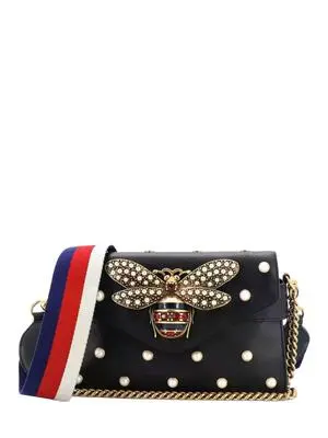 Gucci Broadway Pearly Bee Embellished Mini Shoulder Bag - Black