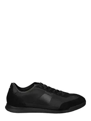 BOSS Panelled Leather Sneakers - Black