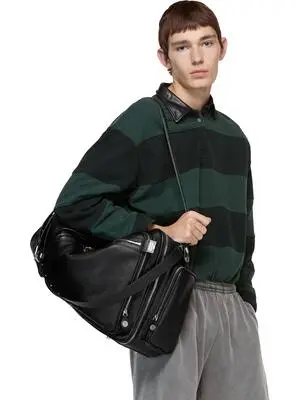 Acne Studios Striped Polo Sweatshirt - Forest Green,black