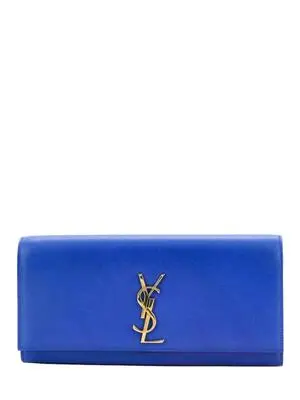 Saint Laurent Classic Monogram Long Clutch - Blue
