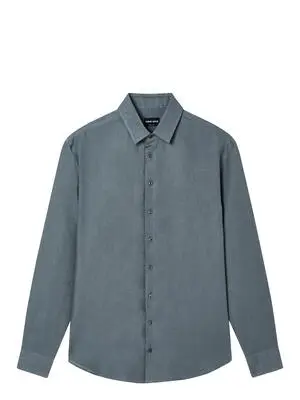 Giorgio Armani Plain Linen Shirt - Green
