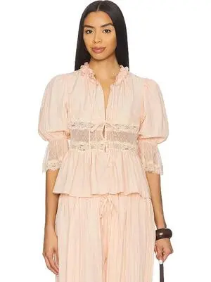 Free People X Intimately Forever Young Bed Jacket - Peach Pit