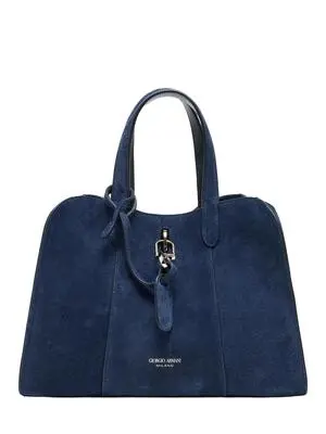 Giorgio Armani Small Suede Tote - Blue