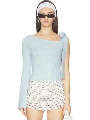 Majorelle Belle Bow Tie Sweater - Baby Blue