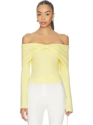 Majorelle Emma Off-the-shoulder Sweater - Baby Yellow