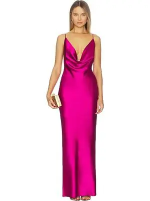 NOOKIE Valerie Drape Gown - Magenta