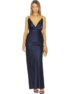 NOOKIE Valerie Drape Gown - Navy