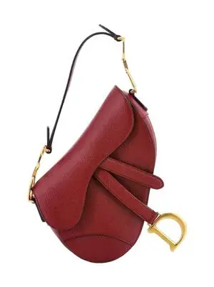 Dior Saddle Handbag Leather Mini Shoulder Bag Red