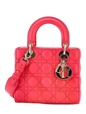 Dior Lady Lambskin Crossbody Bag - Pink