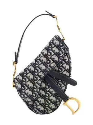 Dior Saddle Handbag Oblique Canvas Mini Shoulder Bag Blue