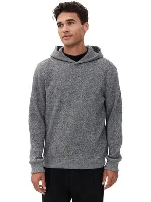 Vince Brushed Waffle Knit Hoodie - H Black