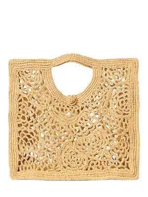 BTB LOS ANGELES Lacera Raffia Tote Bag - Natural