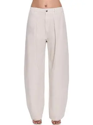 PISTOLA Eden Pleated Barrel Leg Trousers - Parchment