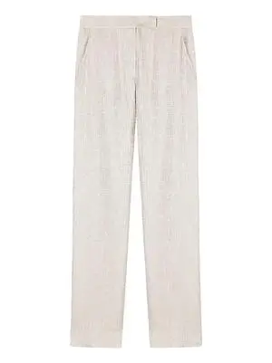 Emporio Armani Textured Jacquard Pants - Silver