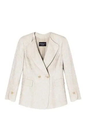 Emporio Armani Textured Jacquard Blazer - Silver