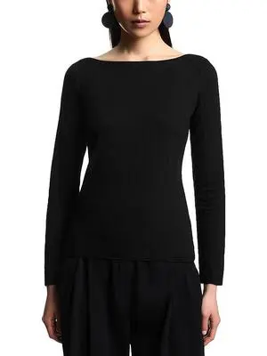 Emporio Armani Textured Top - Solid Black