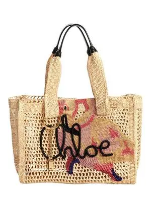 Chloé Raffia Tote Bag - Pink