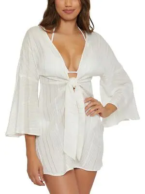 BECCA® By Rebecca Virtue Radiance Plunge Front Cover-up Tunic - White