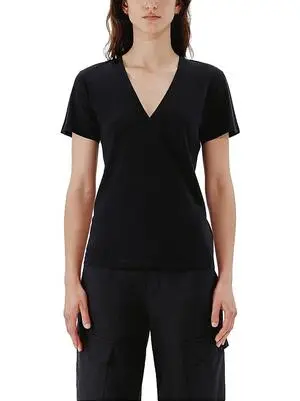 Another Tomorrow V-neck Tee - Black