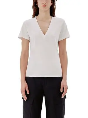 Another Tomorrow V-neck Tee - White