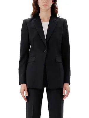 Another Tomorrow Single-button Blazer - Black