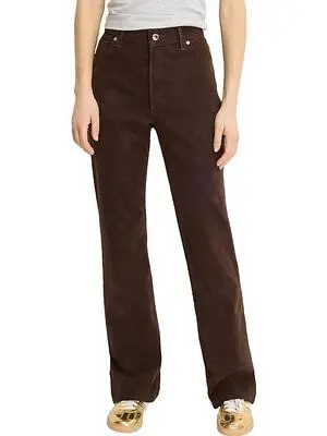 Good American Good True Straight Faux Suede Pants - Cacao