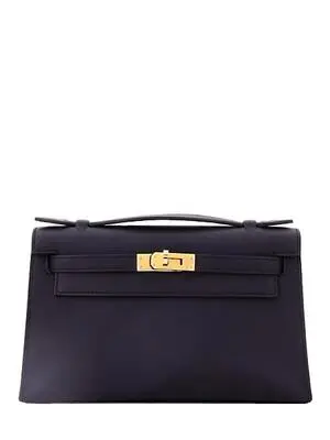 HERMES Kelly Pochette Swift - Black
