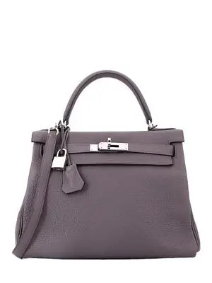 HERMES Kelly 28 Handbag - Etain
