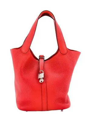 HERMES Mm Picotin Lock Bag Clemence - Red