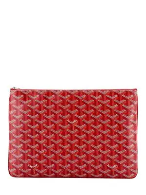 GOYARD Mm Senat Zip Pouch Coated Canvas - Red