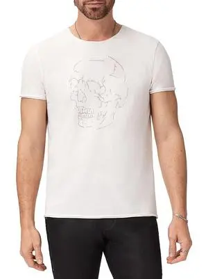 John Varvatos Raw Edge Skull Graphic T-shirt - Salt