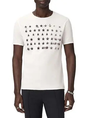 John Varvatos Raw Edge Stars Graphic T-shirt - Salt