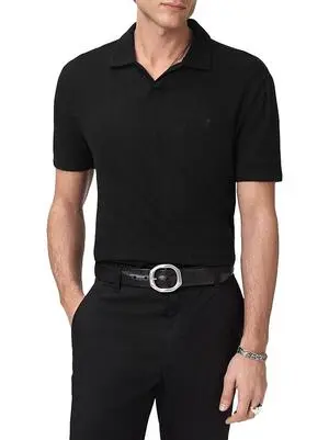 John Varvatos Leonardo Johnny Collar Polo Shirt - Black