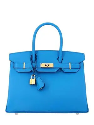 HERMES Birkin 30 Handbag - Bleu Zanzibar