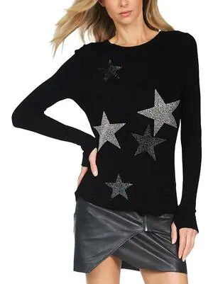 Lauren Moshi Mckinley X Crystal Stars Top - Black