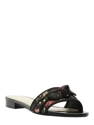 ALEXANDRE BIRMAN Grossgrain Bow Slides Black