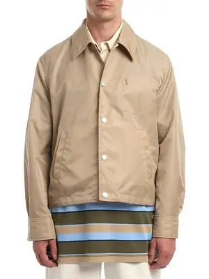 Ami Water Repellent Button Jacket - Beige Taupe