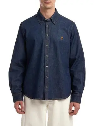 AMI Paris De Coeur Shirt - Indigo
