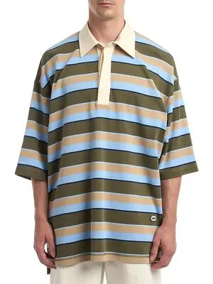 AMI Paris Oversize Fit Stripe Polo Shirt - Multi