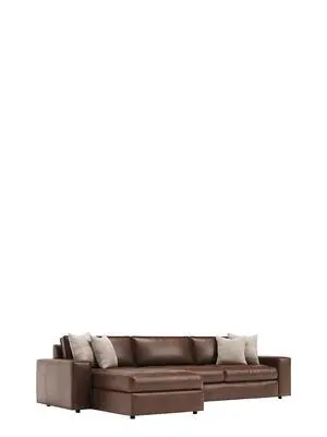 BERNHARDT Mulholland Leather Sectional By - - - Brown