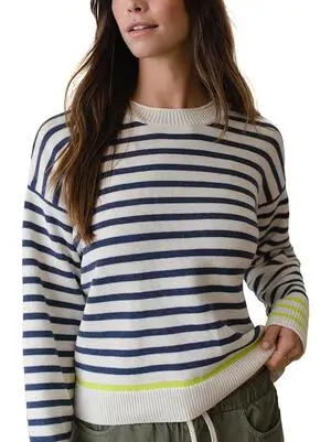 Marine Layer Suki Rollneck Sweater - Navy Stripe