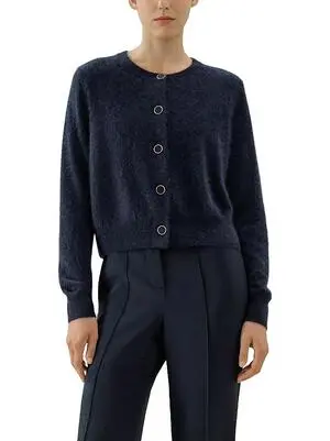 Lilysilk Brushed Cashmere Cardigan - Navy Blue