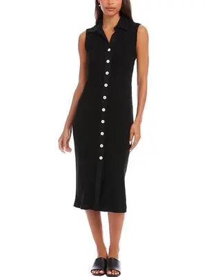 Karen Kane Ribbed Sleeveless Midi Dress - Black