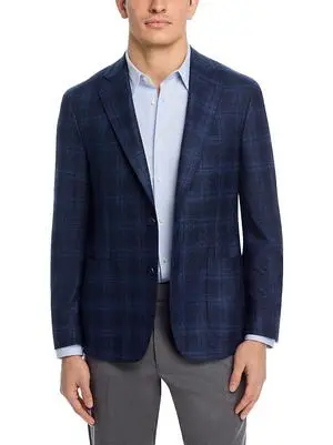 Vince Silk & Wool Plaid Sport Coat - Navy/ Blue