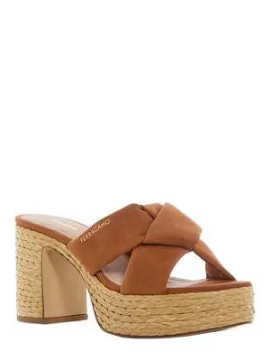 FERRAGAMO Douglas Espadrille Sandals - Cognac