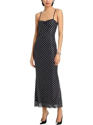 Aqua Mesh Maxi Dress - Black/white