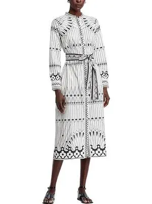 AREA STARS Diya Midi Dress - White Black