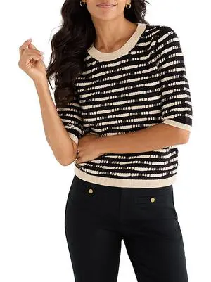 NIC+ZOE Atelier Pullover Sweater - Black Multi